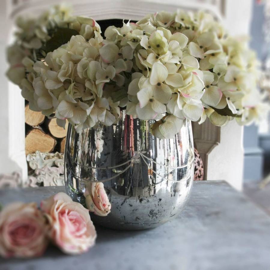 Extra Large Silver Mercury Glass Vase By Ella James