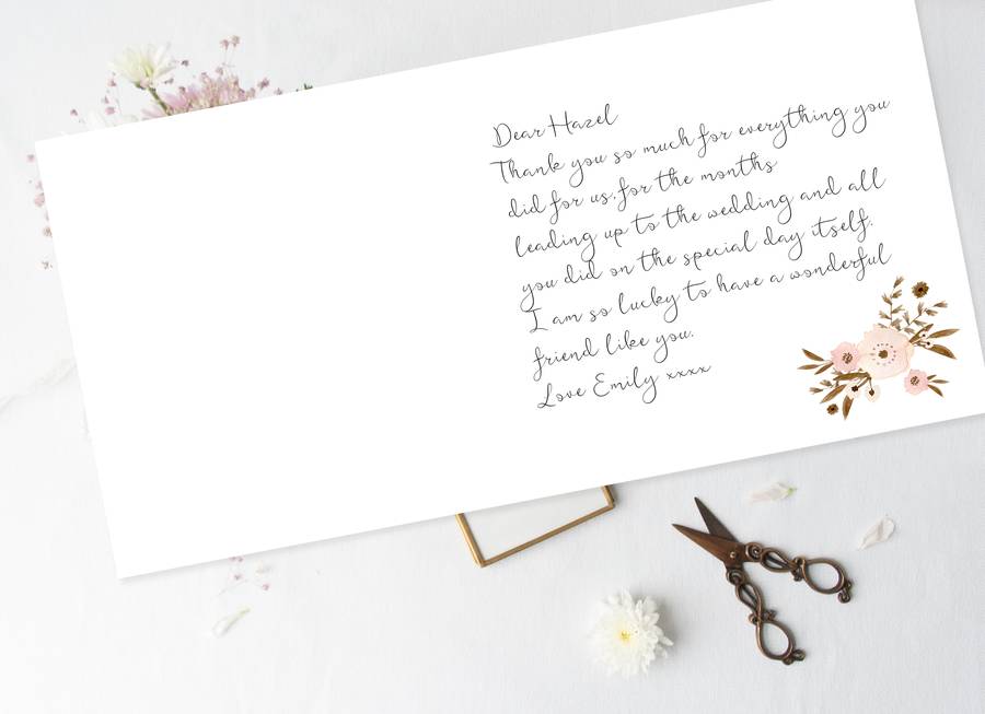 Thank You For Being My Bridesmaid Card wreath By August Grace 