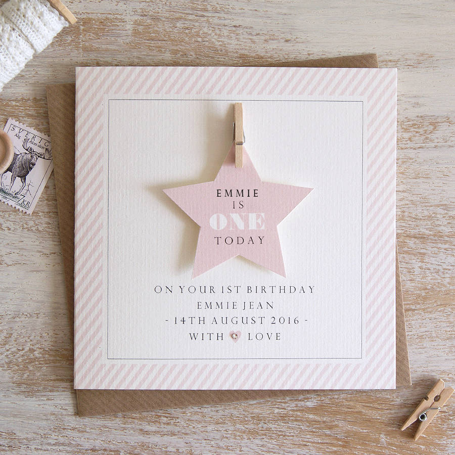 Personalised Star First Birthday Card By Button Box Cards Notonthehighstreet