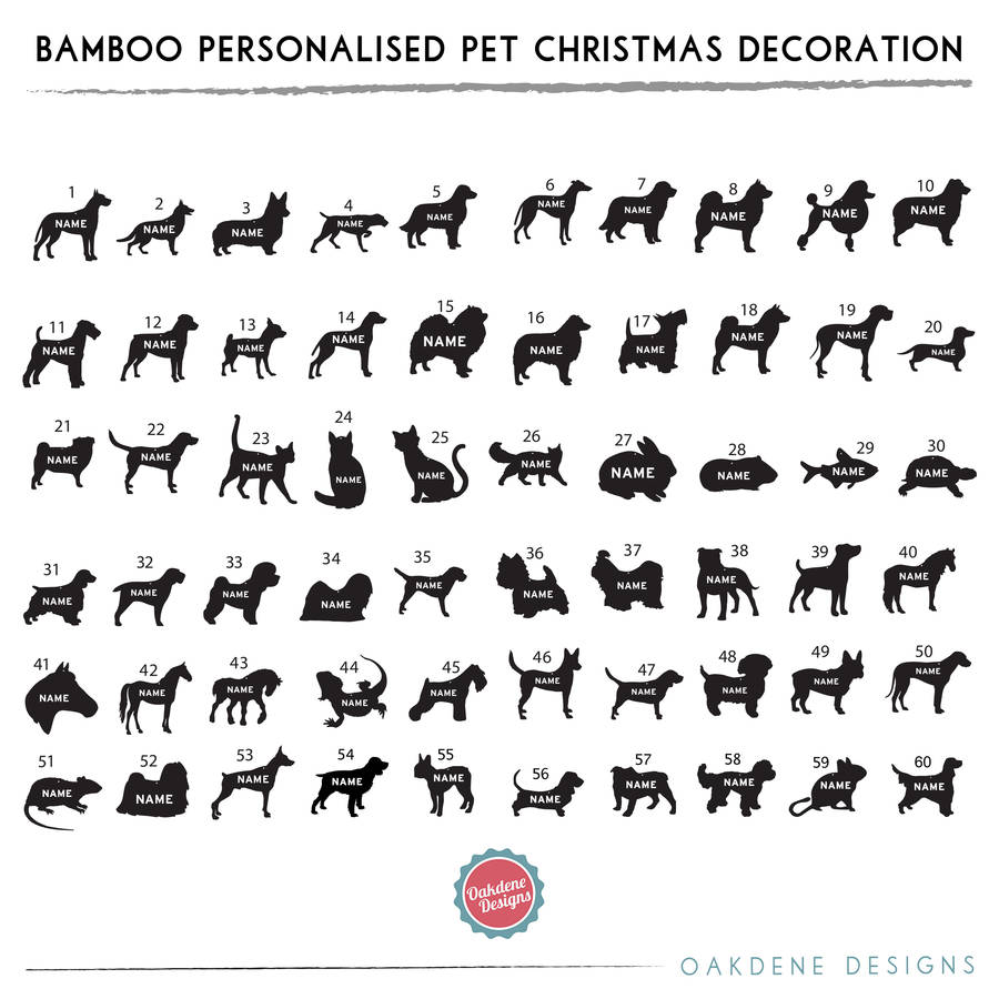 bamboo personalised pet christmas decoration by oakdene designs ...
