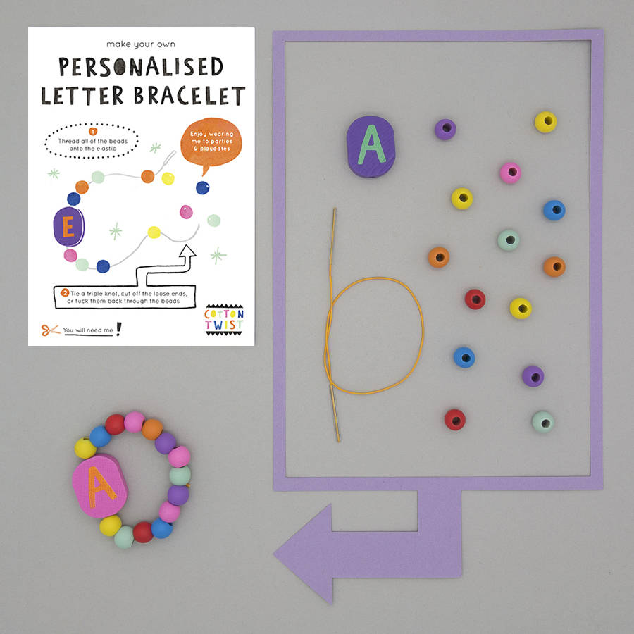 Make Your Own Personalised Letter Bracelet Kit By Cotton Twist make-your-own-personalised-letter-bracelet-kit-by-cotton-twist
