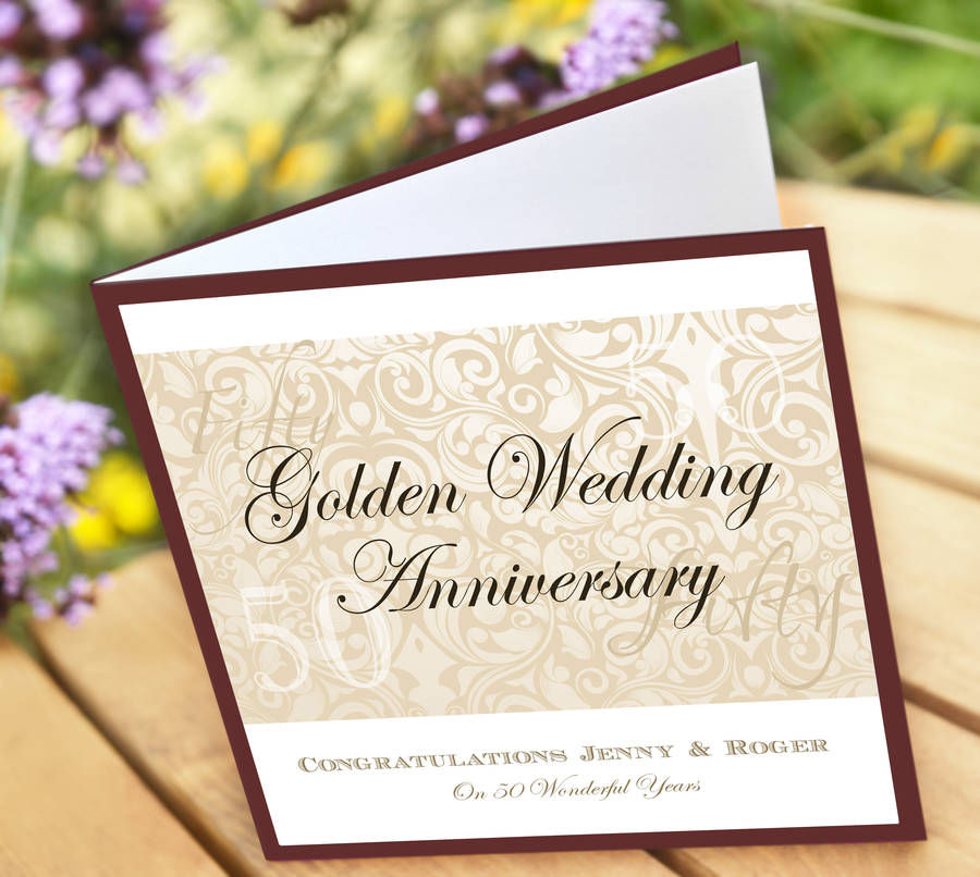 Personalised Golden Wedding Anniversary Card By Amanda Hancocks Personalised Golden Wedding Anniversary Card By Amanda Hancocks