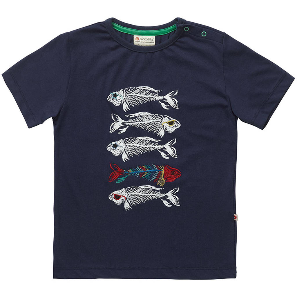 Skeleton Fish T Shirt By Piccalilly Notonthehighstreet