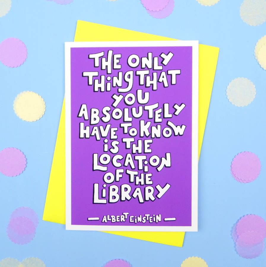 albert einstein library quote card by fable & black ...