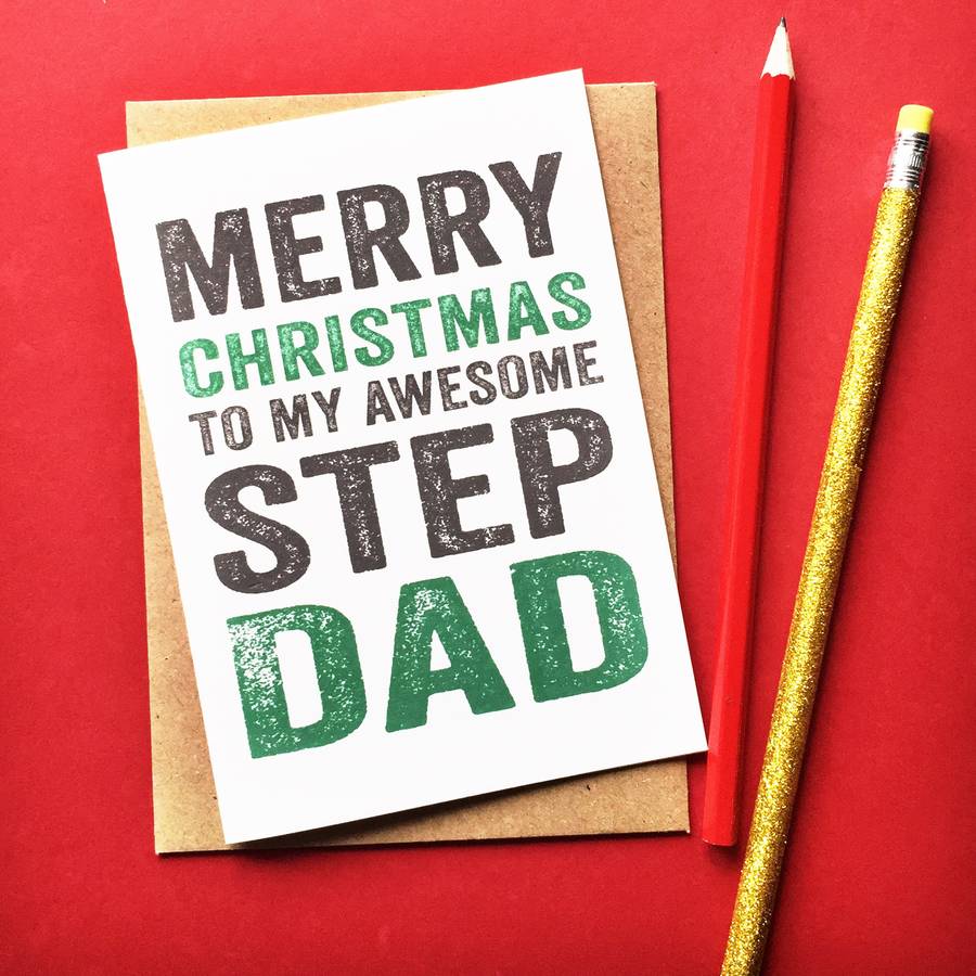 Merry Christmas To My Awesome Step Dad Card By Do You Punctuate