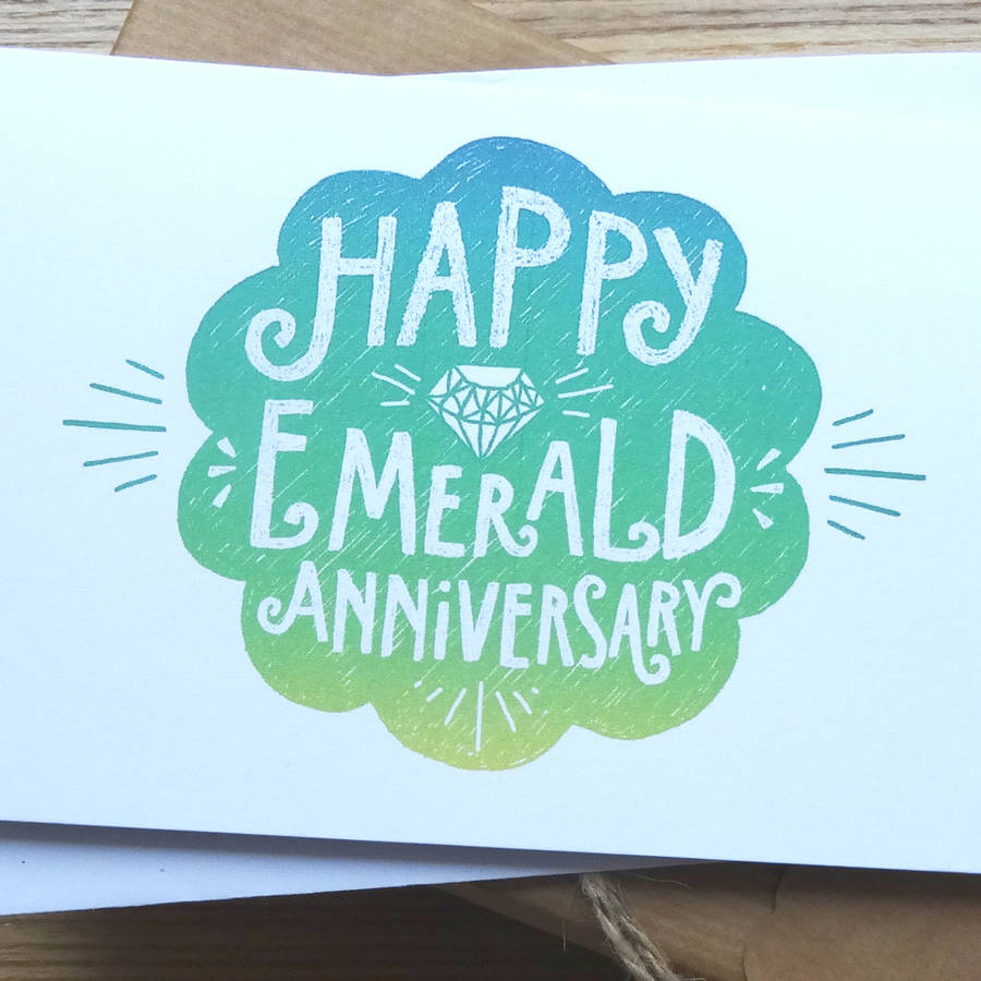 Happy Emerald Anniversary Card By Nic Farrell Illustration 