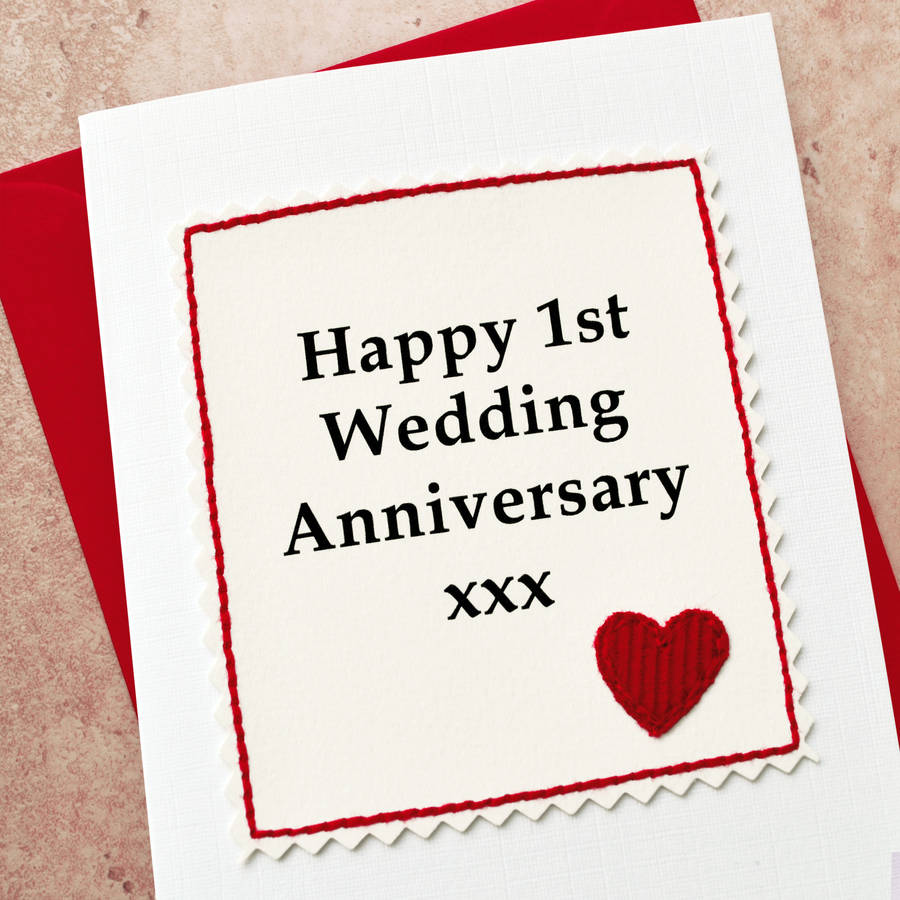Handmade First Wedding Anniversary Card By Jenny Arnott Cards Gifts 
