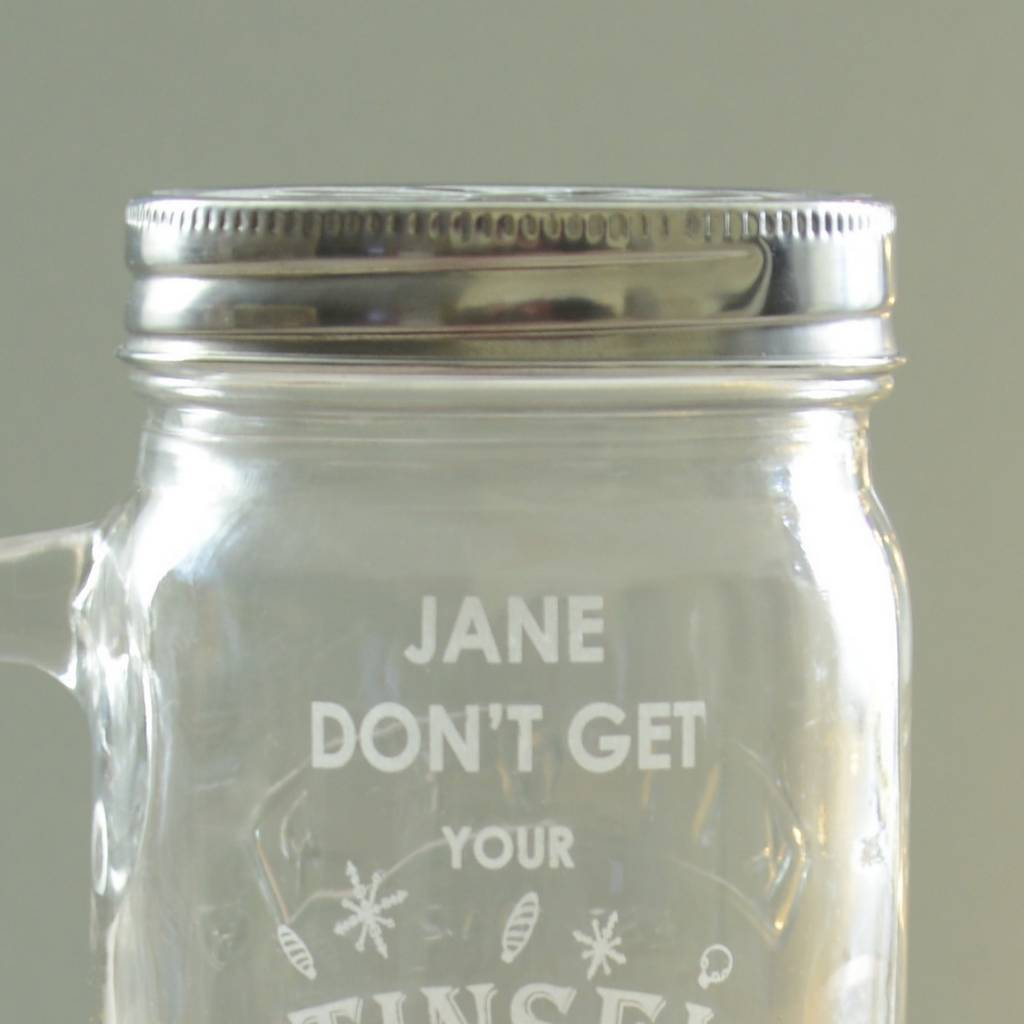 Christmas Tinsel Personalised Drinking Jar By Chalk And Cheese christmas-tinsel-personalised-drinking-jar-by-chalk-and-cheese