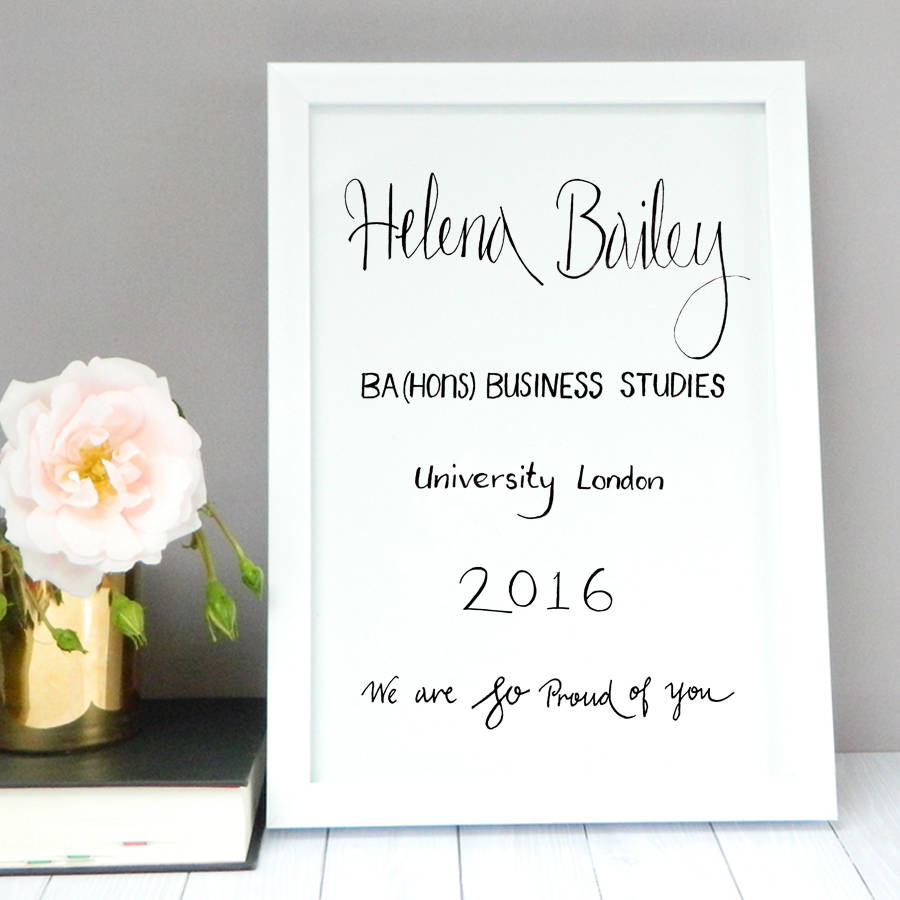 Personalised Graduation Print With Personal Message By De Fraine Design Personalised Graduation Print With Personal Message By De Fraine Design