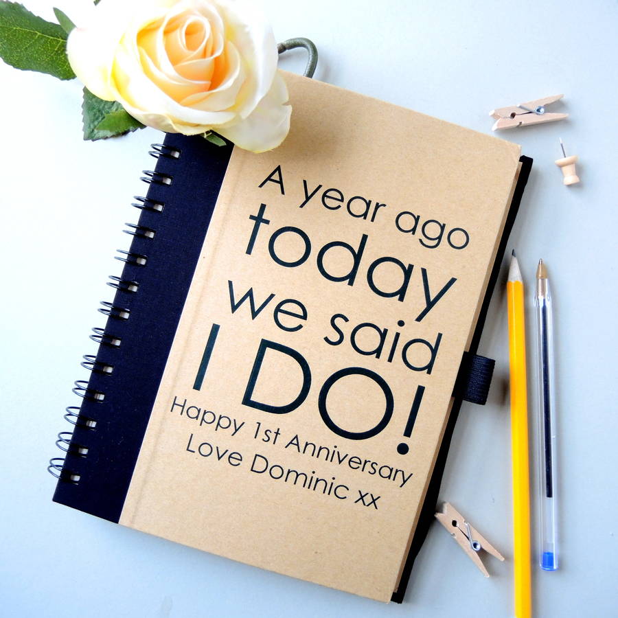 Personalised First Anniversary Paper Notebook By The Alphabet Gift Shop 