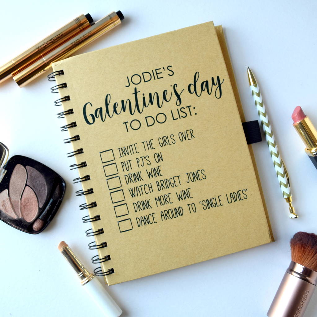 Personalised Galentine s To Do List Notebook By The Alphabet Gift Shop 