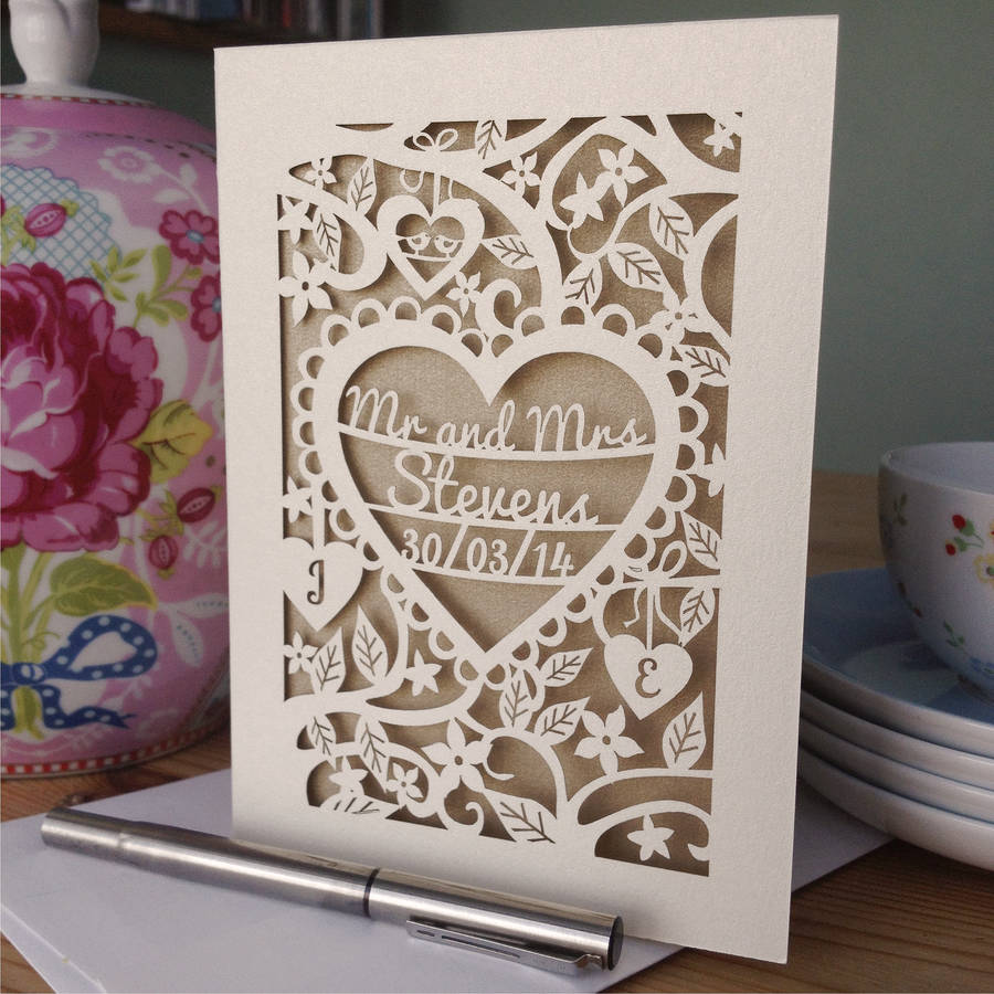 Personalised Papercut Wedding Card By Pogofandango Notonthehighstreet