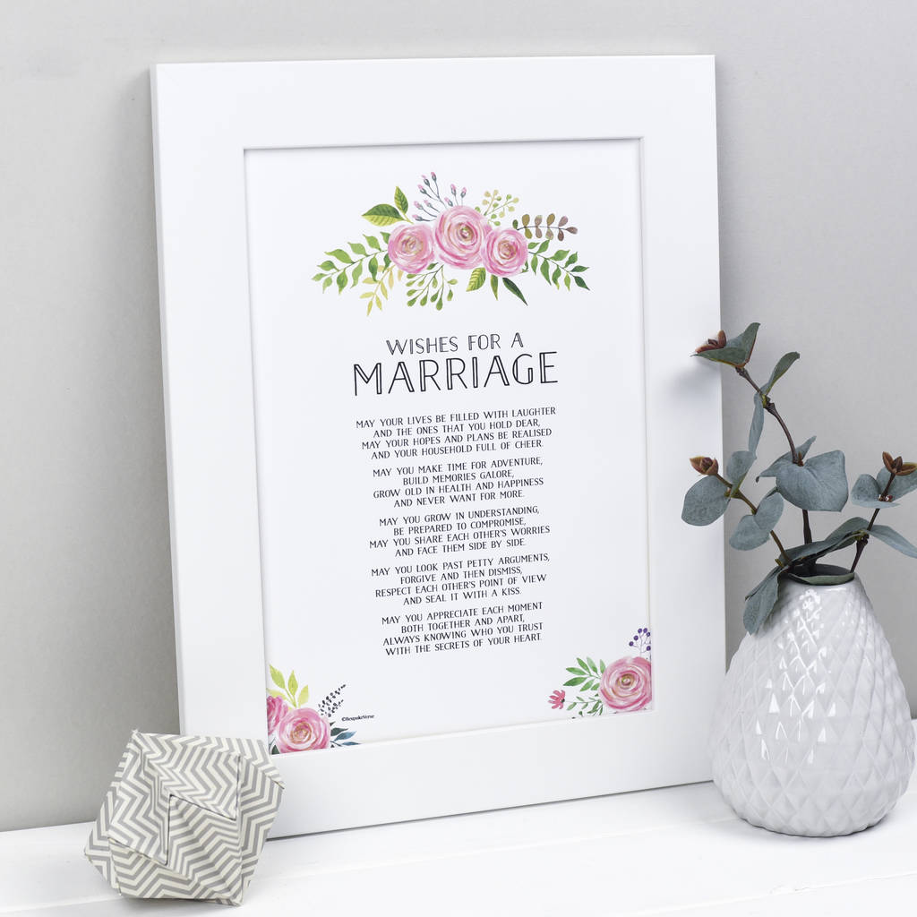 Marriage Poem Wedding Print By Bespoke Verse