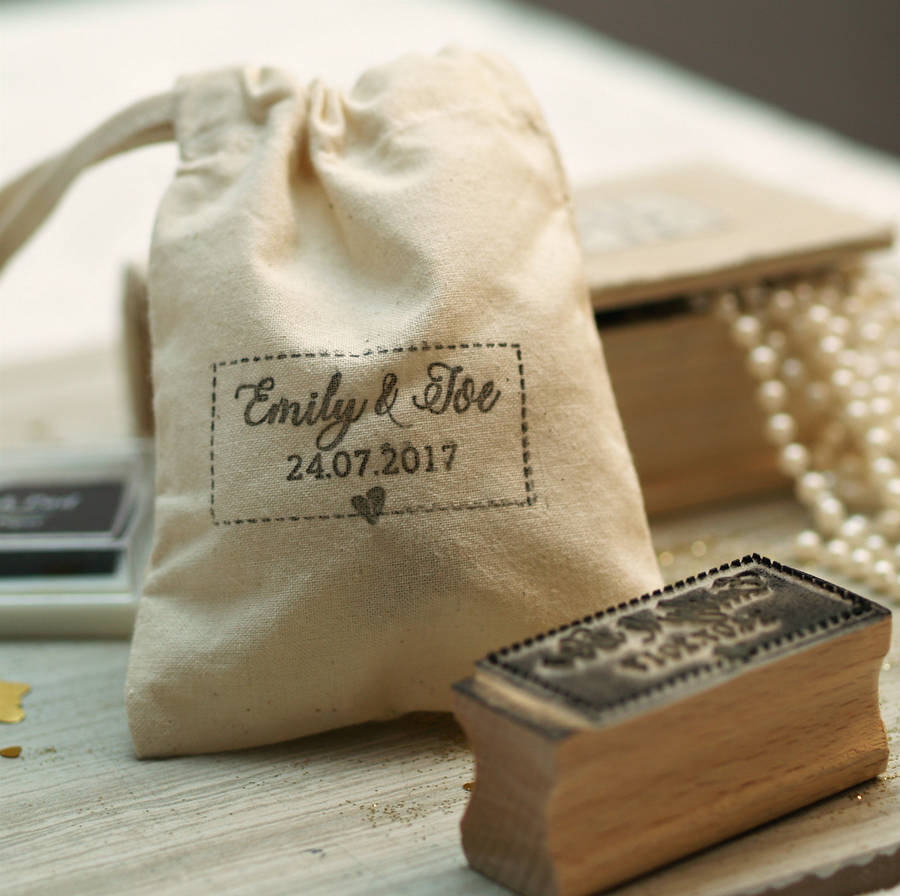 Personalised Names And Date Stamp By Pretty Rubber Stamps 