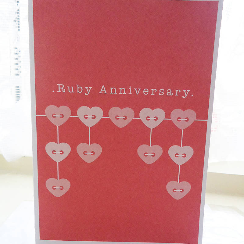Ruby Wedding Anniversary Card By Ello Design Notonthehighstreet
