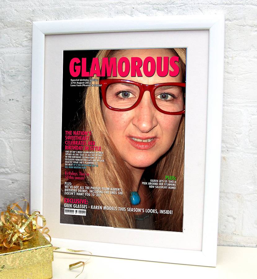 Personalised Birthday Magazine Cover Print female By Blue Fox Prints Personalised Birthday Magazine Cover Print female By Blue Fox Prints