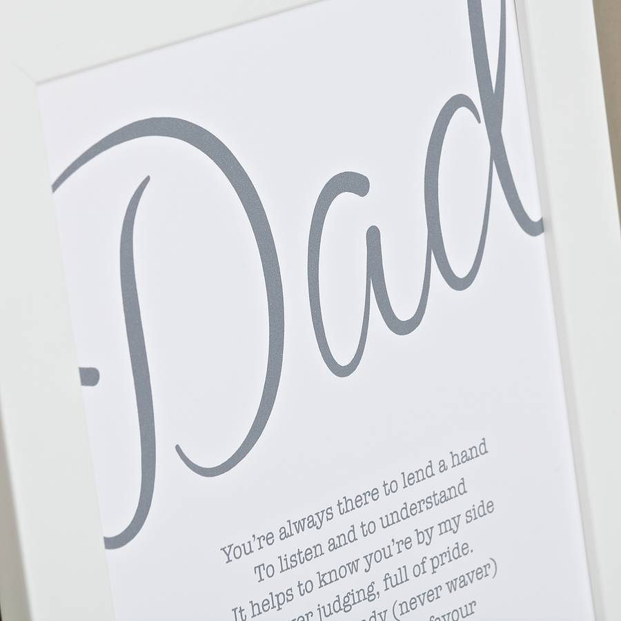 My Dad Poem Print By Bespoke Verse