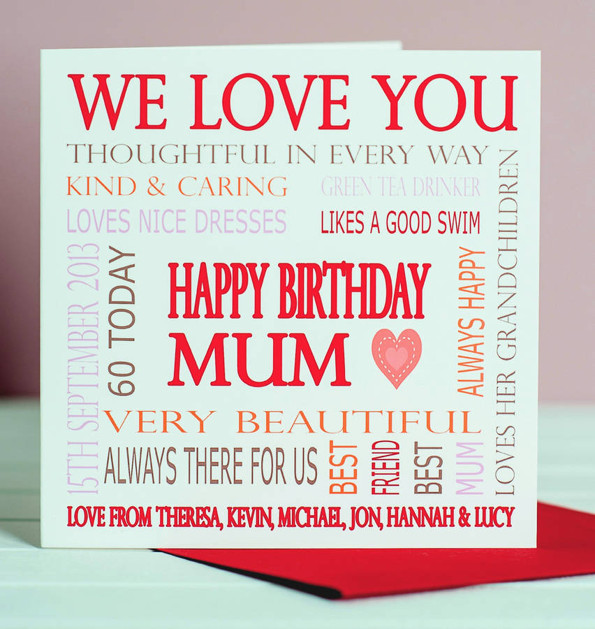 Personalised Mum Birthday Card By Lisa Marie Designs