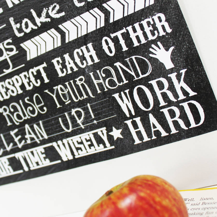 Personalised teacher Classroom Rules Thank You Gift By More Than 