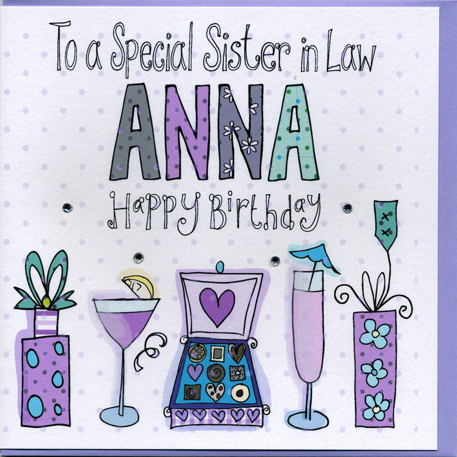 Personalised Sister In Law Birthday Card By Claire Sowden Design Personalised Sister In Law Birthday Card By Claire Sowden Design