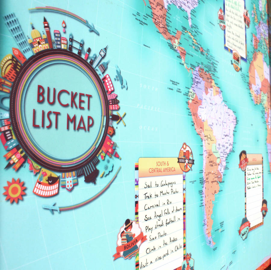 World Bucket List Map By Thelittleboysroom Notonthehighstreet