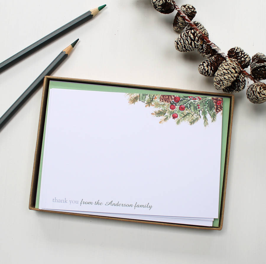 personalised christmas notecards set by martha brook ...