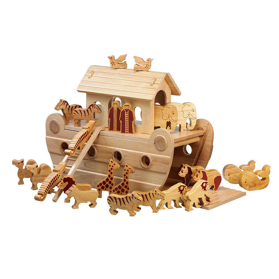 natural wood noah's ark play set by little baby company ...