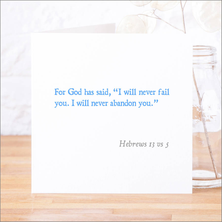 'i will never abandon you' classic bible verse card by faith hope ... 'i will never abandon you' classic bible verse card by faith hope ...