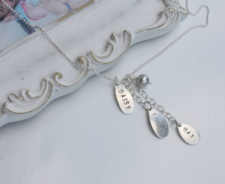 Handmade Silver Family Name Necklace By Caroline Brook