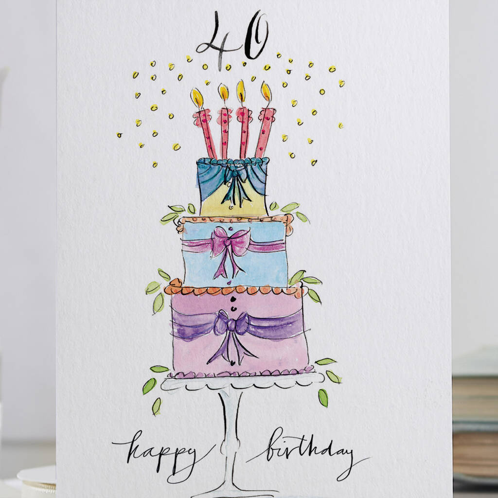'40th Happy Birthday!' Milestone Birthday Card By Gabrielle Solly ...