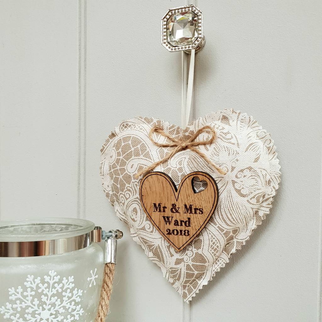 3rd Wedding Anniversary Leather Heart With Oak Message By Little Foundry