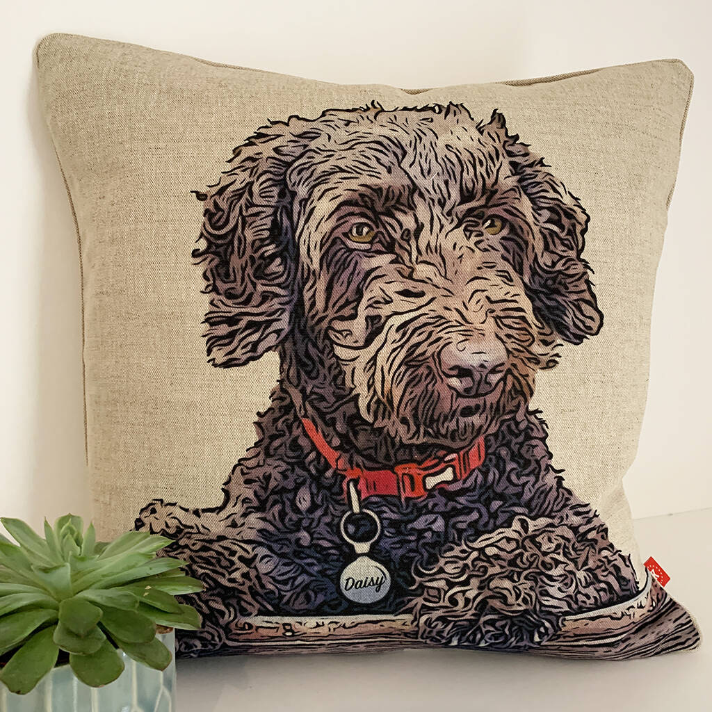 Personalised Pet Portrait Cushion By Keylime Design ...