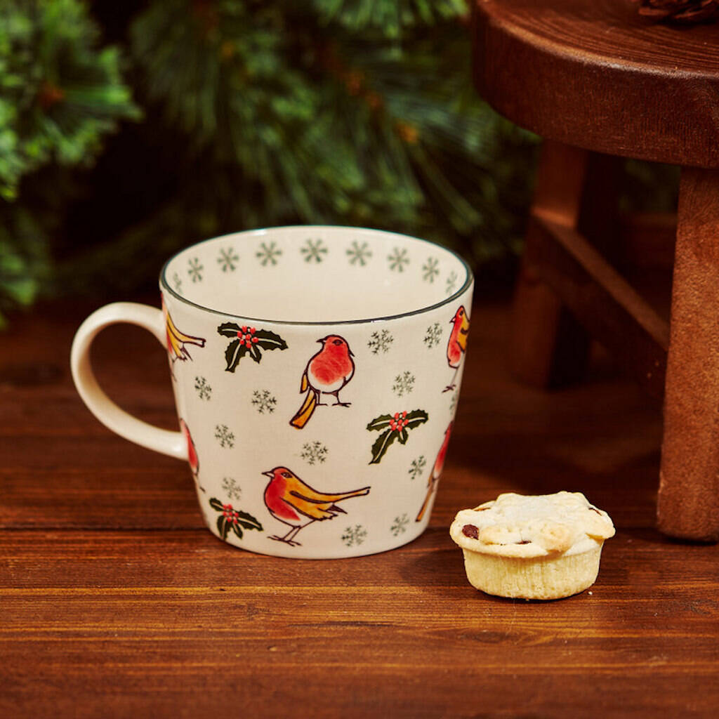Christmas Ceramic Robin Mug By Pink Pineapple Home & Gifts