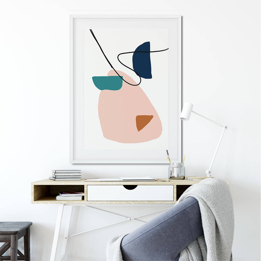 modern coral abstract line art print art prints decor by abstract house ...