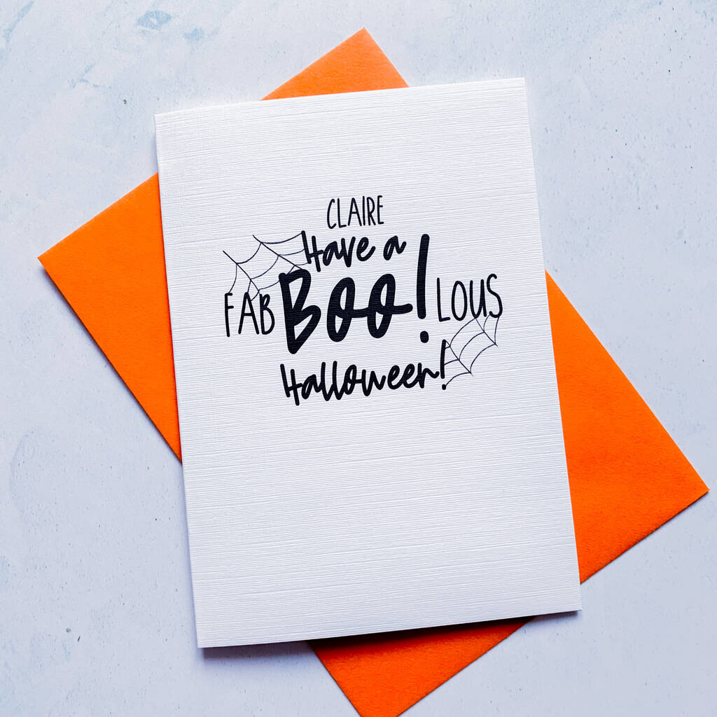 Personalised Boo Halloween Card By Ruby Wren Designs