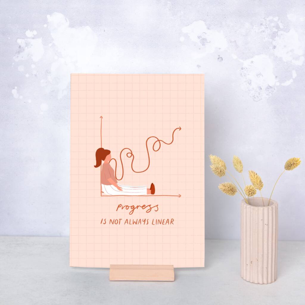 Progress Is Not Linear A4 Wall Art Print By Flourish Paperworks