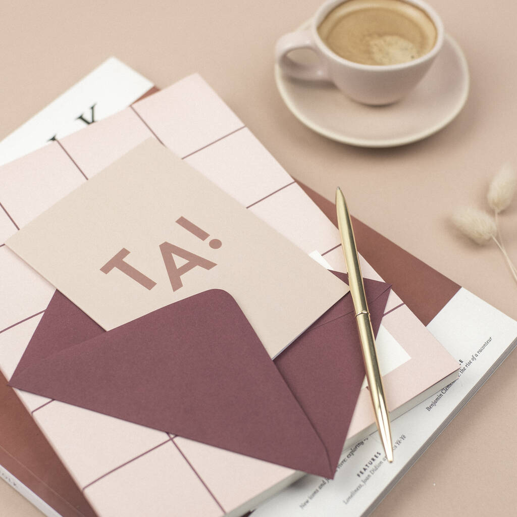 'ta!' Funny Thank You Card By Twin Pines Creative | notonthehighstreet.com