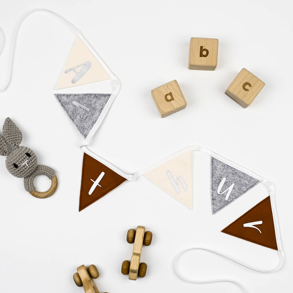 Personalised Neutral Nursery Bunting By Styled to Sparkle ...