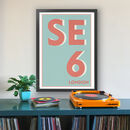 Se9 Eltham London Postcode Typography Print By Ec Crafted ...