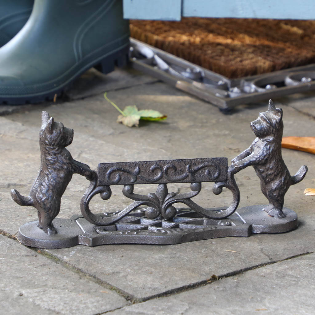 Cast Iron Dogs Garden Boot Scraper By Dibor | notonthehighstreet.com