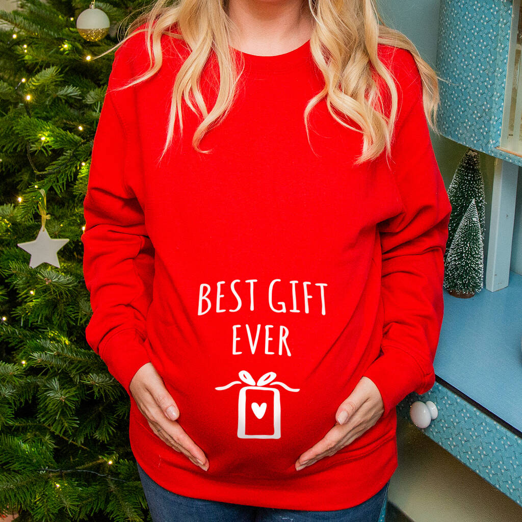 'Best Gift Ever' Mum To Be Christmas Jumper Sweatshirt By Ellie Ellie ...
