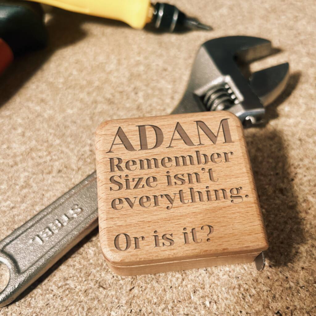 Personalised Funny Wooden Measuring Tape By HELLO LOVELY