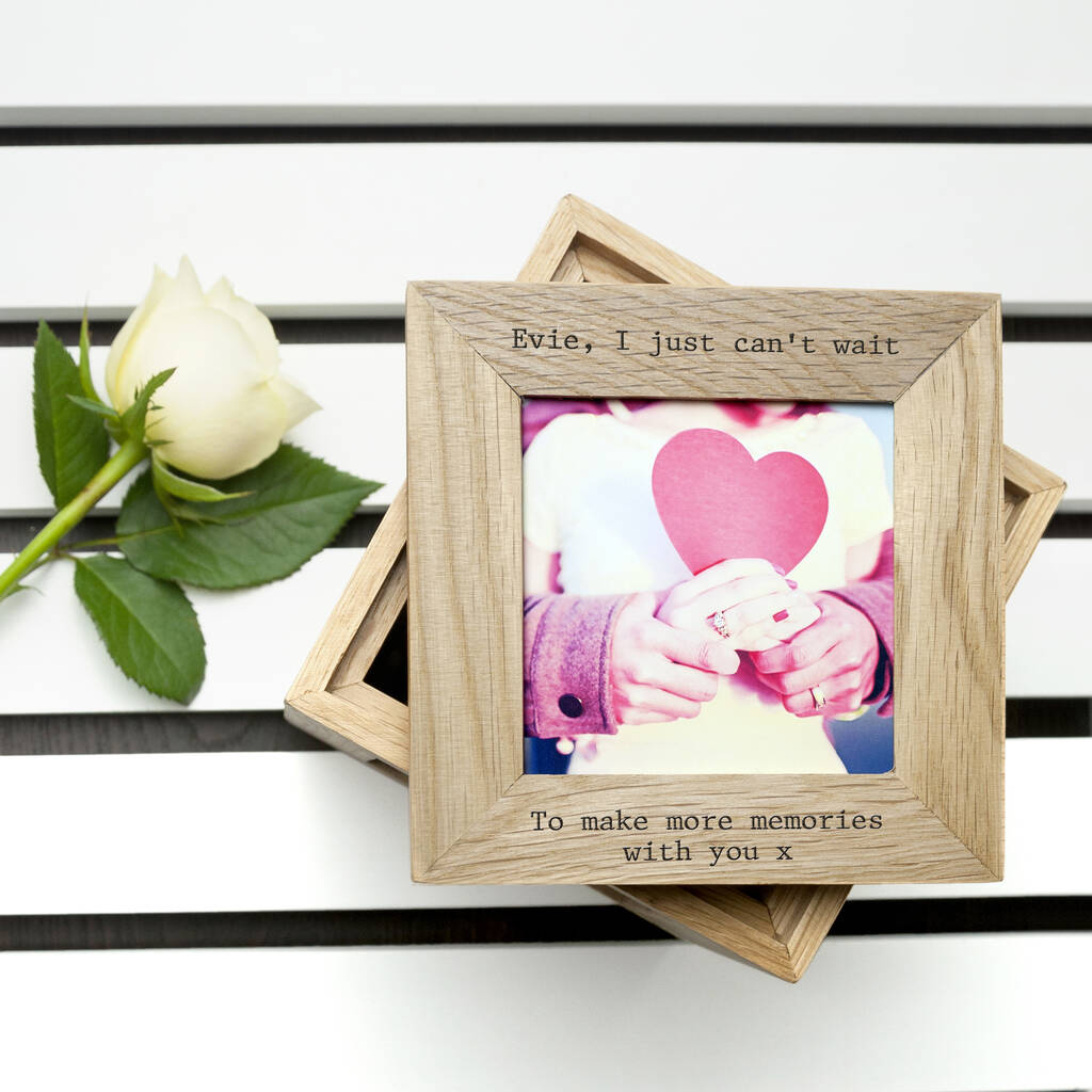 Personalised Oak Couples Photo Cube Keepsake Box By JUNGLEY | notonthehighstreet.com