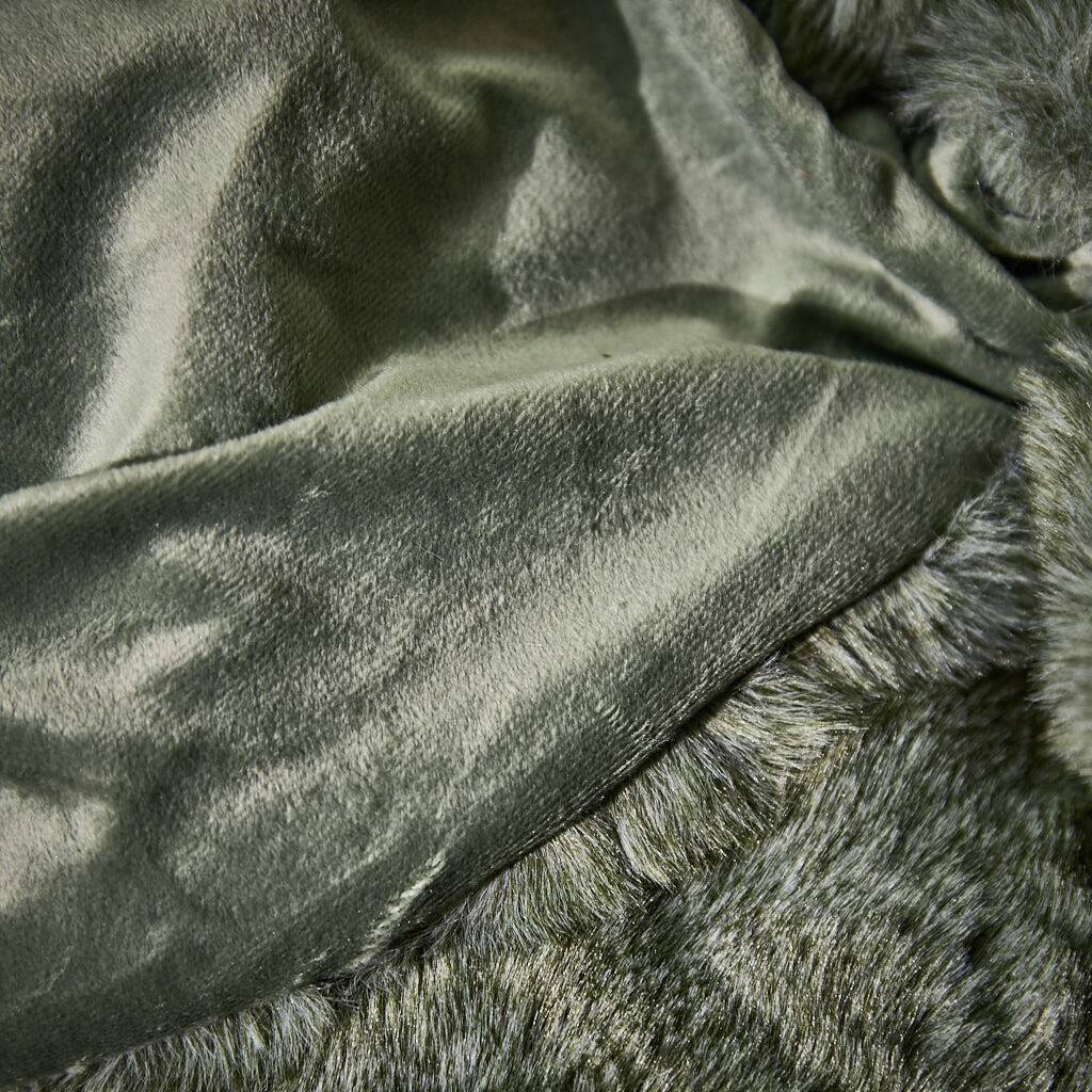 Sage Luxe Faux Fur Throw By Dibor