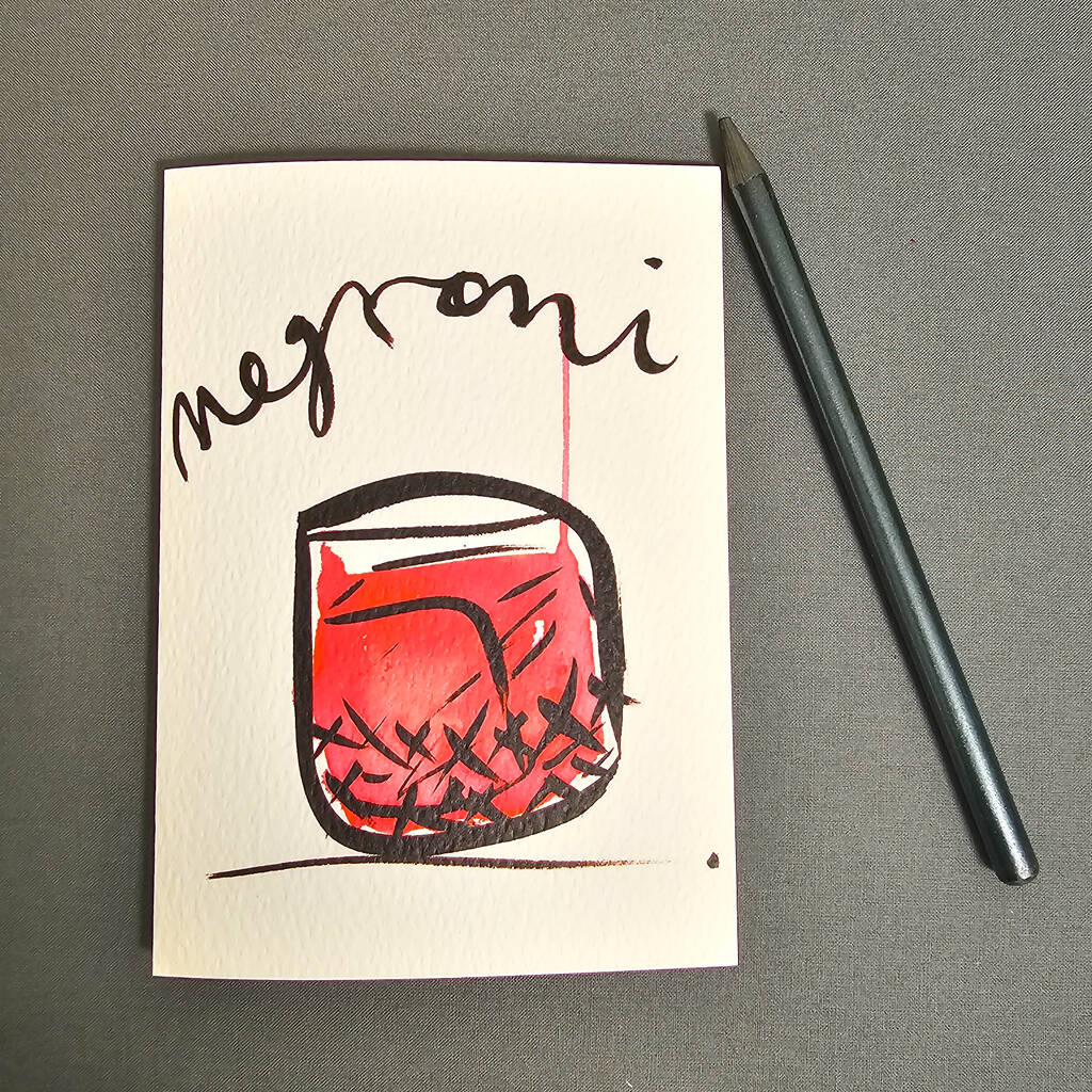 Negroni Cocktail Card By Ella Johnston Art & Illustration ...