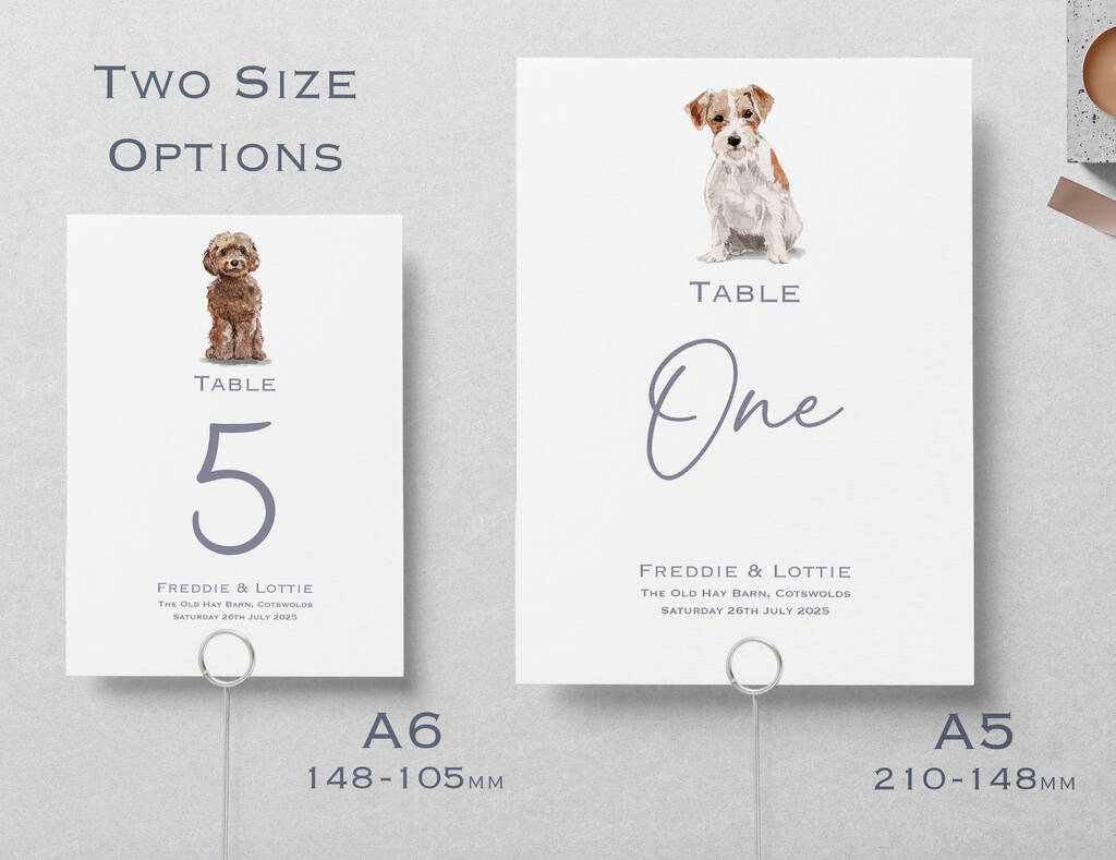 Dog Wedding Table Numbers By Ottie Design | notonthehighstreet.com