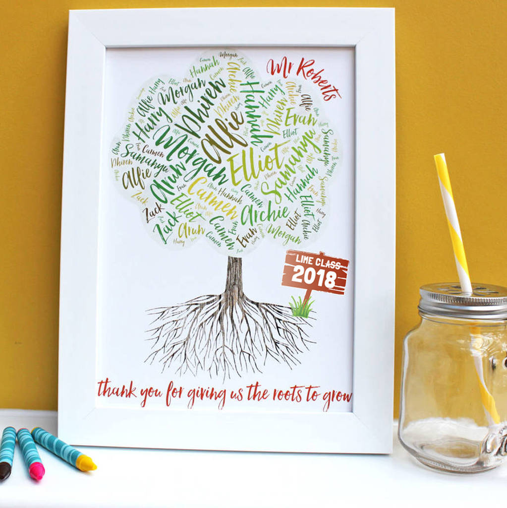 personalised 'class tree' teacher thank you print by more than words ...