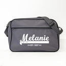 Personalised Grey Retro Shoulder Bag With Name By A Type Of Design ...