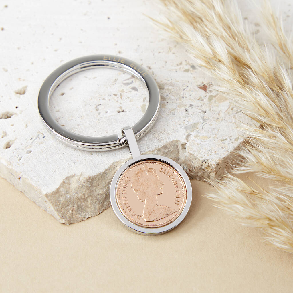 Half Penny Year Coin Keyring 1971 To 1983 By Ellie Ellie ...