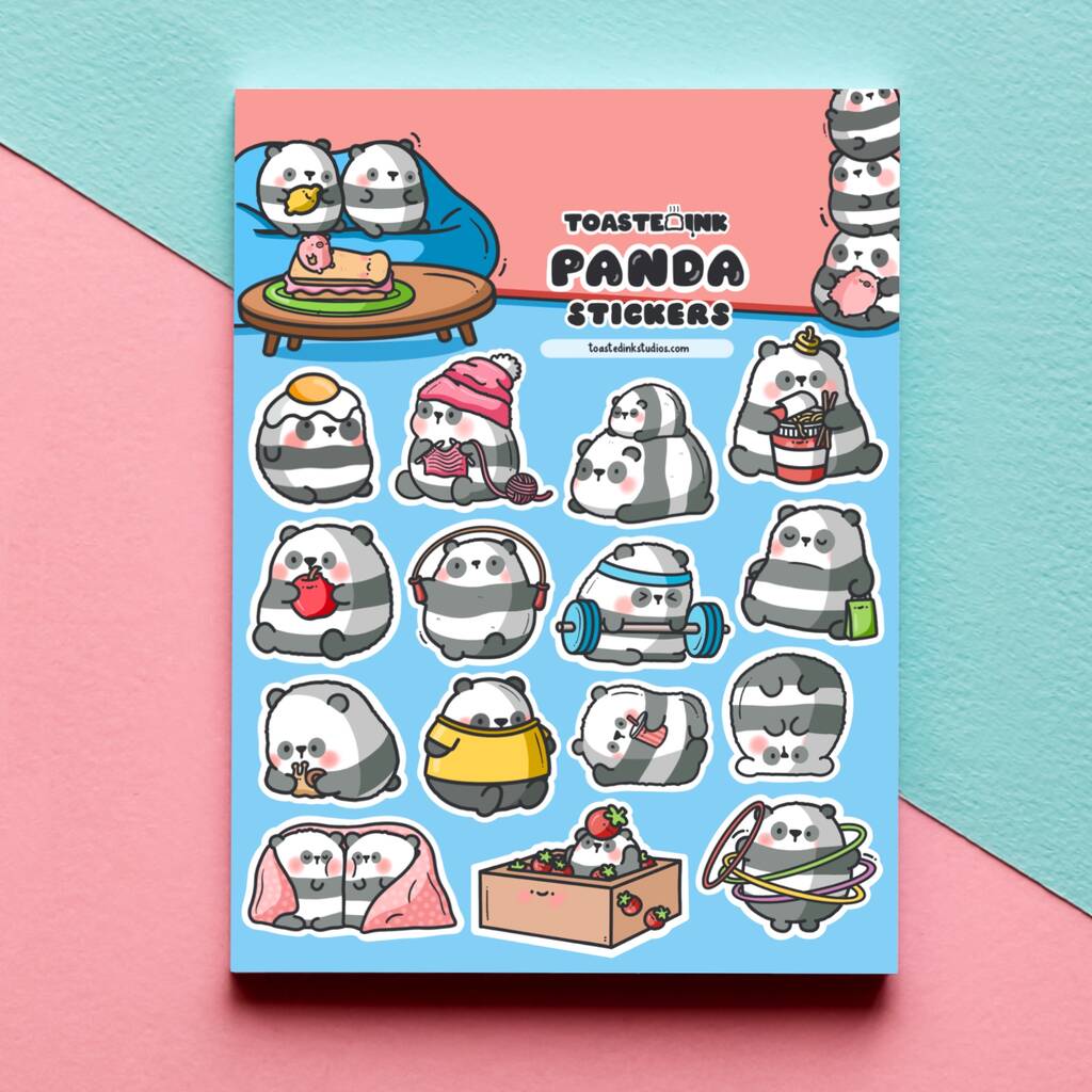 Panda Sticker Sheet By Toastedink